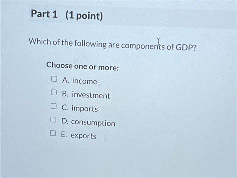 Solved Part 1 (1 ﻿point)Which of the following are | Chegg.com