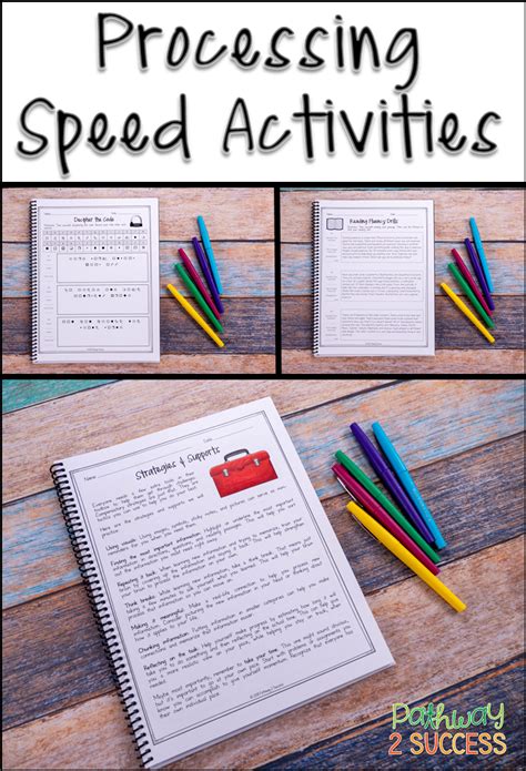 Processing Speed Workbook Study Skills Executive Functioning Activities
