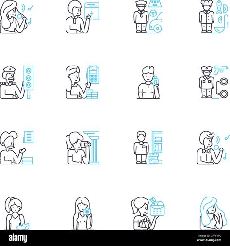 Intelligent Employment Linear Icons Set Efficiency Creativity Innovation Progression