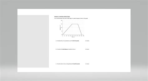 Solved Question 3 Kinematics Motion Graphs A Car Travels