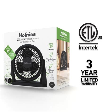 Table Fans Holmes Blizzard 3 Speed Air Circulator Fan With 90