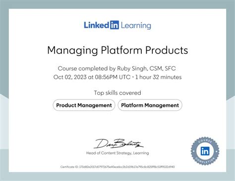 ruby singh csm sfc on linkedin certificate of completion