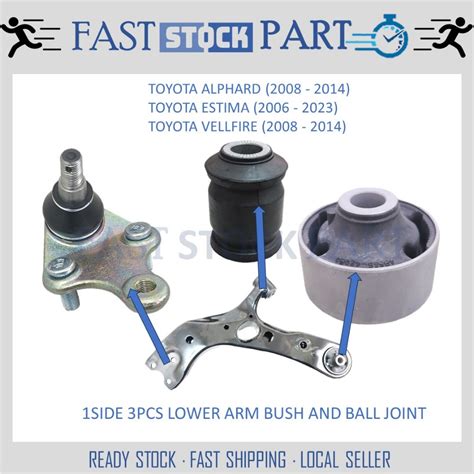 1side 3pcs Front Lower Arm Bush Big Small And Ball Joint Toyota