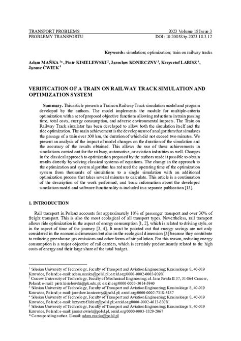 Pdf Verification Of A Train On Railway Track Simulation And