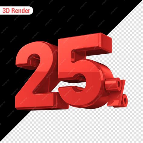 Premium Psd 25 Number 3d Red Render