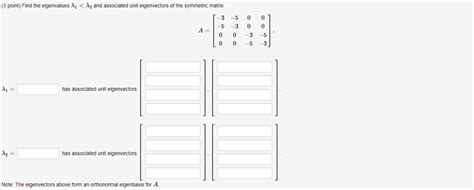 solved 1 ﻿point ﻿find the eigenvalues λ1