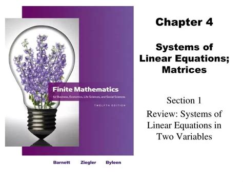 Ppt Chapter 4 Systems Of Linear Equations Matrices Powerpoint Presentation Id4840888