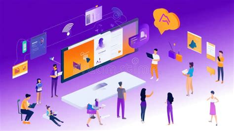 Teamwork And Technology Collaboration Stock Illustration Illustration Of Technology Internet