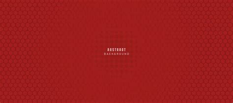 Abstract Red Vector Banner With Hexagon Grid Seamless Pattern