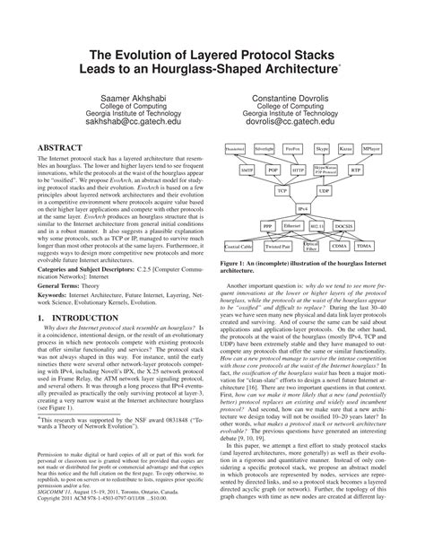 the evolution of layered protocol stacks leads to an hourglass shaped