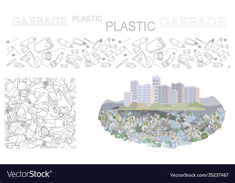 Hand Drawn Set Objects And Seamless Patterns Vector Image