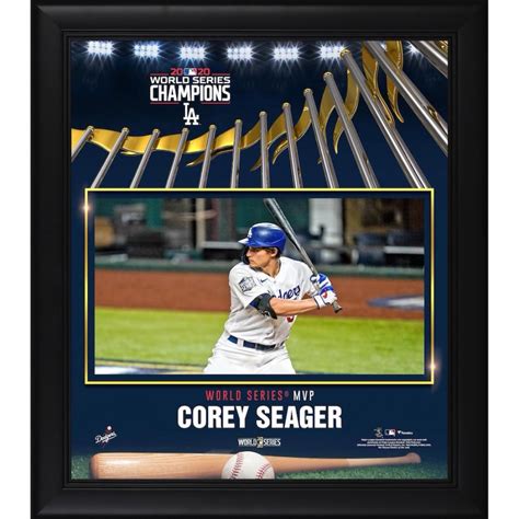 Corey Seager Dodgers 2020 World Series Mvp Custom Framed 15x17 Photo