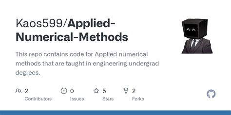 Github Kaos599applied Numerical Methods This Repo Contains Code For