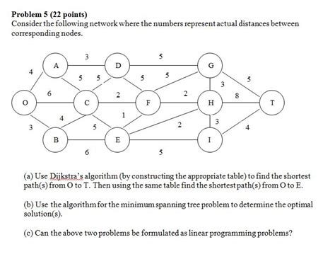 Solved Consider The Following Network Where The Numbers