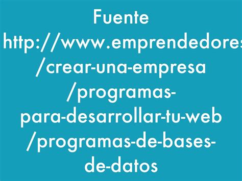 Tarea Programas Para Crear Bases De Datos Michael
