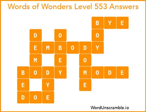 Words Of Wonders Level 553 Answers