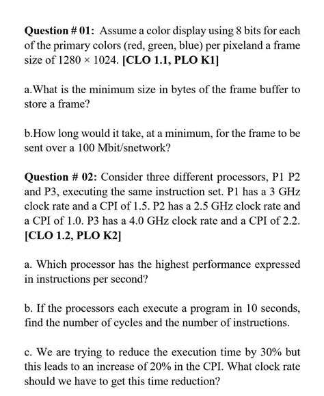 solved question 01 assume a color display using 8 bits