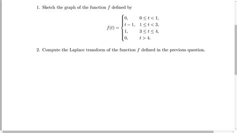 solved 1 sketch the graph of the function f defined by f t