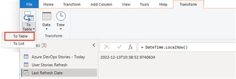 將上次重新整理日期新增至 power bi 報表 azure devops microsoft learn