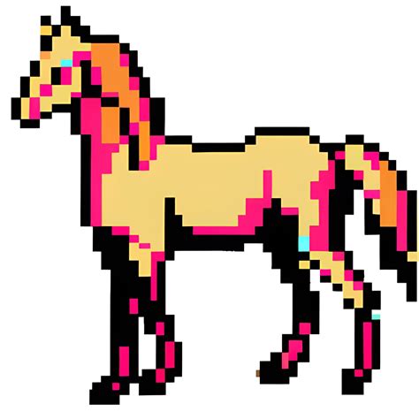 Retro Paard Met 8 Bits · Creative Fabrica