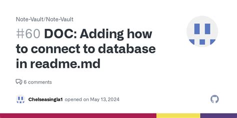 DOC Adding How To Connect To Database In Readme Md Issue Note Vault Note Vault GitHub