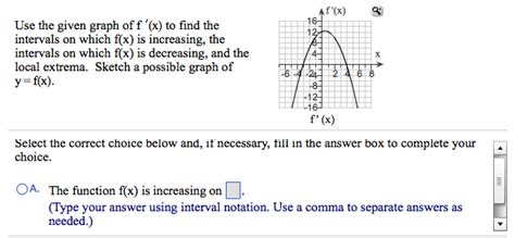 Solved Use The Given Graph Of Fx To Find The Intervals On