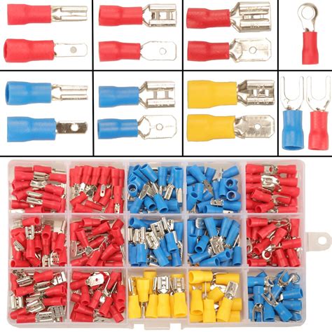 280pcs Terminales Eléctricos 15 Tipos Faston Machohembra Aislados