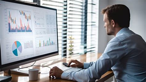 Man Analyzing Charts In An Office Background Man Analyzing Charts