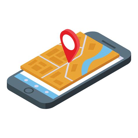 Phone Gps Map Icon Isometric Vector Mobile Route 15871556 Vector Art