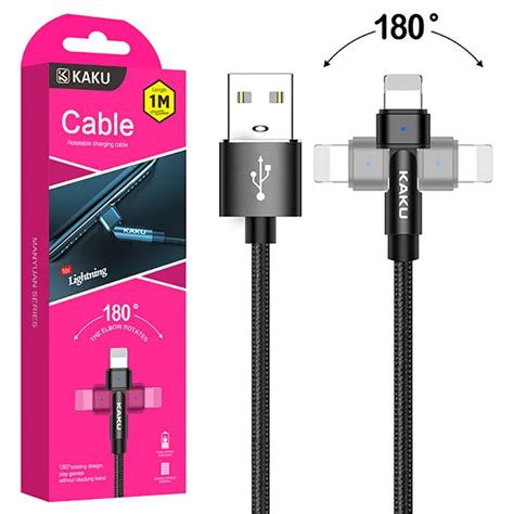 Rotating Cable 180° Angled 3a 1m Iphone Lightning Charging And Data