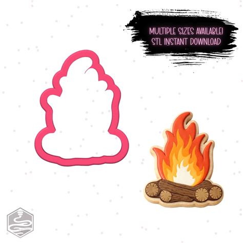 Campfire Cookie Cutter Stl 3d Printing Template Digital Download Etsy