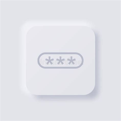 password asterisk field box icon white neumorphism soft ui design for
