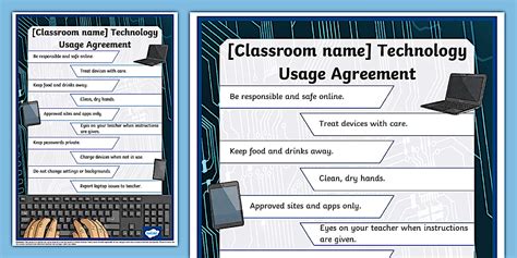 Editable Technology Usage Agreement Teacher Made Twinkl