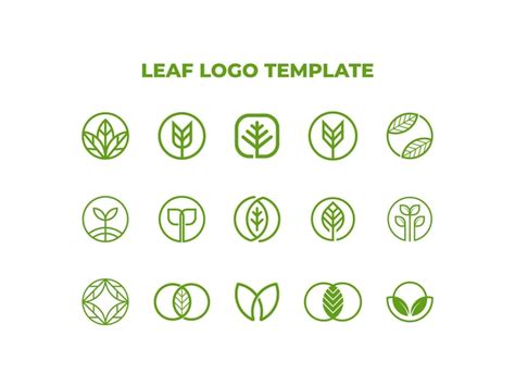 녹색 잎 벡터 번들 프리미엄 벡터