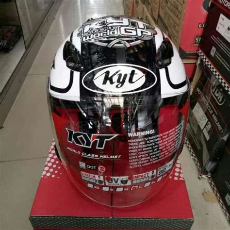 Promo Helm Kyt Dj Maru Motif Gp Putih Lis Hitam Diskon 10 Di Seller