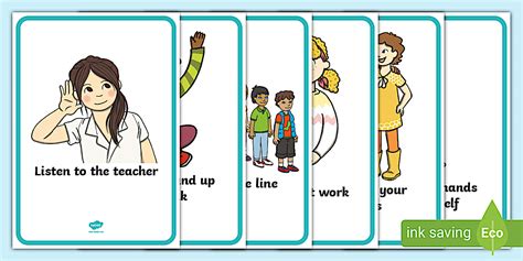 Classroom Rules And Behaviour Display Posters