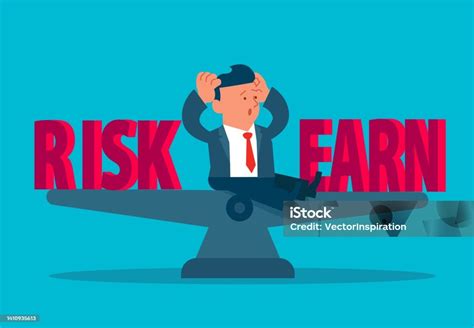 시소에 앉아서 위험과 보상의 균형을 맞추는 방법을 생각하는 사업가 비즈니스 개념 일러스트 레이 션 가격에 대한 스톡 벡터 아트 및 기타 이미지 Istock