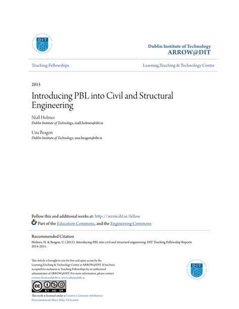 Pdf Introducing Pbl Into Civil And Structural Engineering