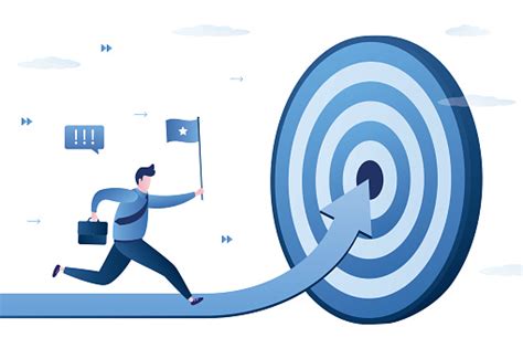 경력 사다리 또는 기술 향상 개념 목표 달성 또는 비즈니스 목표 달성 성공을 달성하기위한 동기 부여 과녁을 맞추기 위해 성장