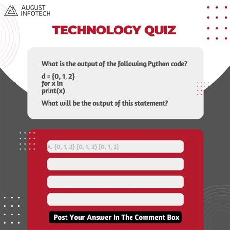 August Infotech On Linkedin Python Technology Quiz
