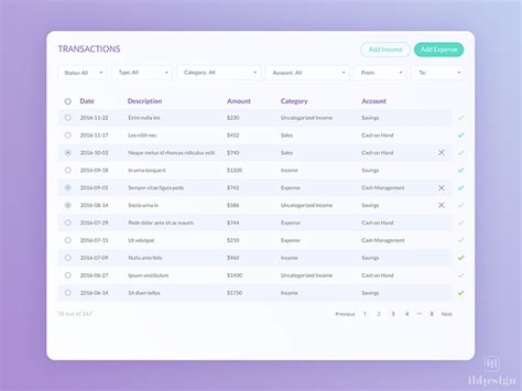 Dribbble Transactions Ui Design Png By Ildiko Gaspar