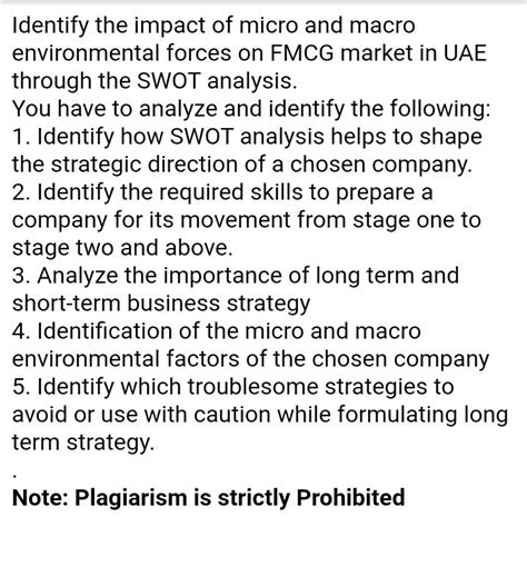 Solved Identify The Impact Of Micro And Macro Environmental