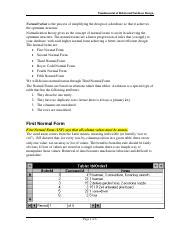 Normalization Example Pdf Fundamental Of Relational Database Design Normalization Is The