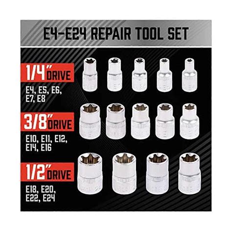 14piece E Torx Socket Set Premium Female Torx Socket Set Star Socket Set Torque Socket Set