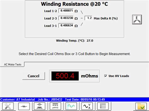 3 Phase Motor Winding Resistance Values Chart