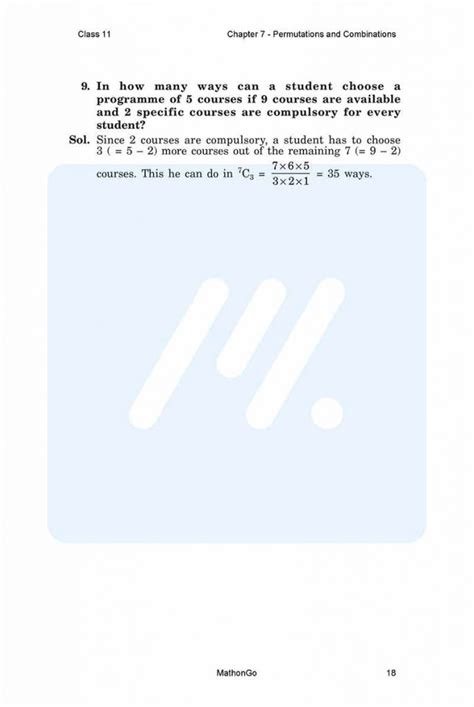 Ncert Solutions For Class 11 Maths Chapter 7 Permutations And Combinations Mathongo