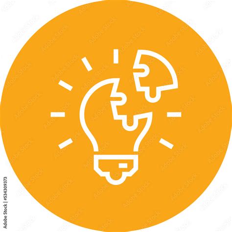 Problem Solving Lightbulb Puzzle Outline Icon Stock Vector Adobe Stock