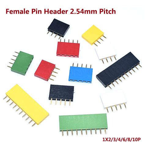 Female 2 54mm Pitch Pin Header Strip Connector Socket 1x2 3 4 6 8 10p Single Row Ebay