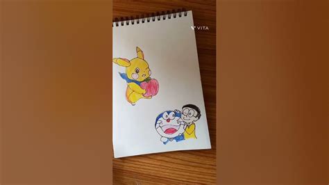 Sketchbook Pikachu And Doraemon Drawing Youtube