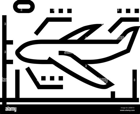 Airplane Modeling Line Icon Vector Illustration Sign Stock Vector Image
